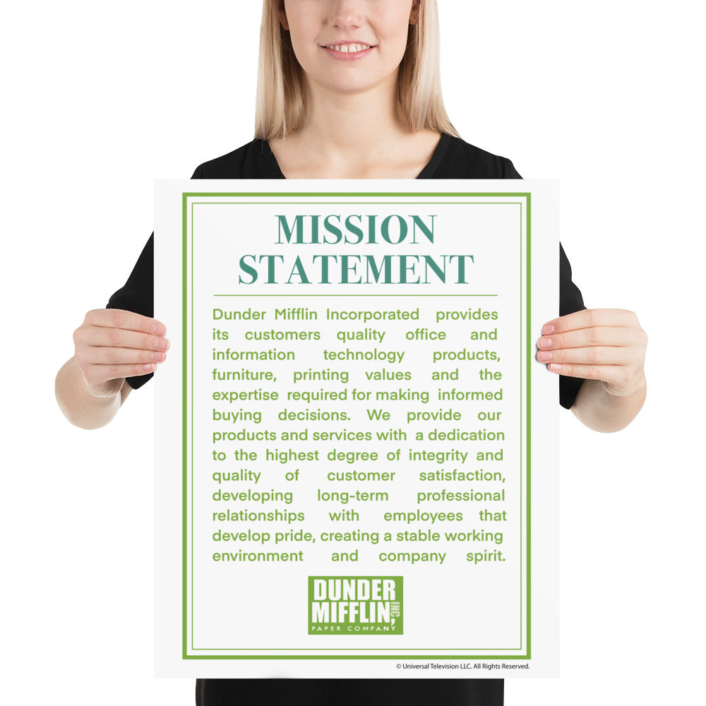 Dunder Mifflin Mission Statement - Poster